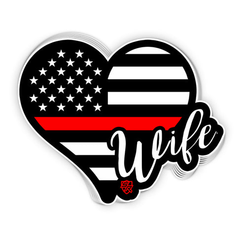 Red Line Heart Wife Decal – Shield Republic